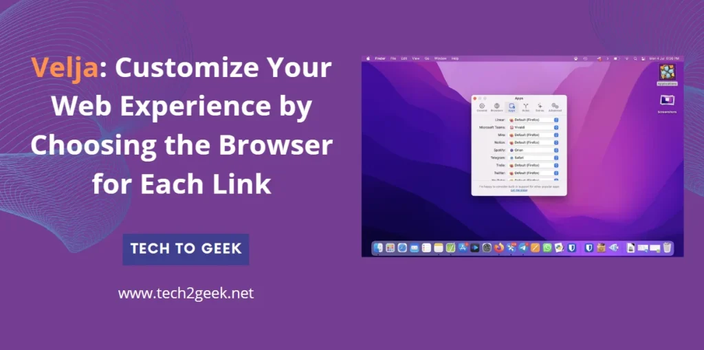 Velja: Customize Your Web Experience by Choosing the Browser for Each Link - Tech2Geek
