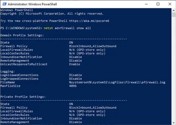 How to Enable or Disable the Firewall Using PowerShell on Windows - Tech2Geek