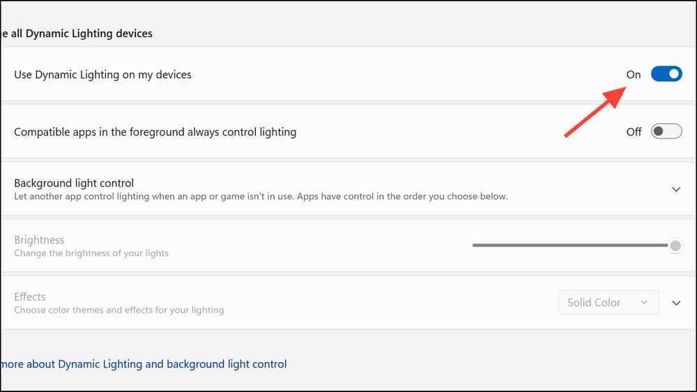 How to Fix Dynamic Lighting Not Working on Windows 11